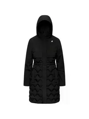 K-WAY Quilted Hooded Coat - Black