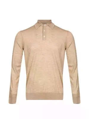 LARDINI Long-sleeve Knitted Polo Shirt - Neutrals