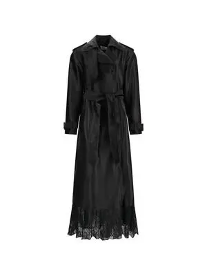 Giuseppe Di Morabito Lace-trim Pinstripe Trench Coat - Black