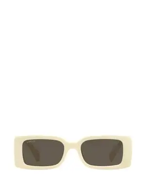 Gucci Maxi Gg Rectangle-frame Sunglasses - Neutrals