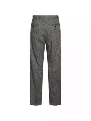 LARDINI Pleated Herringbone Trousers