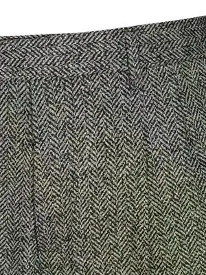LARDINI Pleated Herringbone Trousers