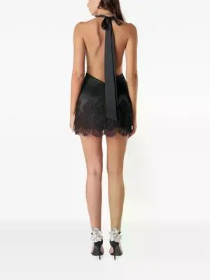 IL VOLO Lace-trimmed Silk Mini Dress