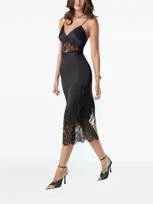 IL VOLO Lace-trim Silk Bustier Top - Black
