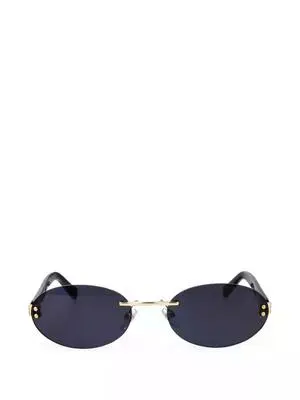 Marc Jacobs The Classic Logo Oval-frame Sunglasses - Black