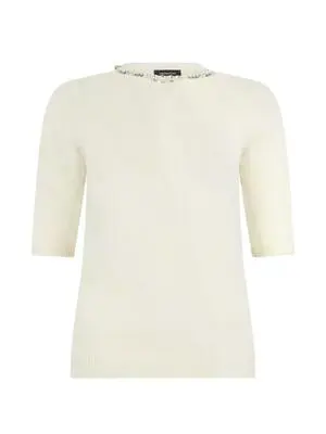 Fabiana Filippi Crystal-embellished Short-sleeve Sweater