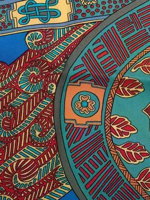 Hermès 1990-2010 Art Des Steppes Silk Scarf 90 Scarves - Blue