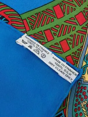 Hermès 1990-2010 Art Des Steppes Silk Scarf 90 Scarves - Blue