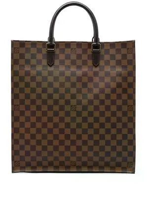 LOUIS VUITTON 2011 Damier Ebene Sac Plat Tote Bag - Brown