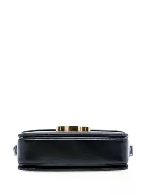 Celine 2019 Teen Shiny Calfskin Triomphe Crossbody Bag - Black