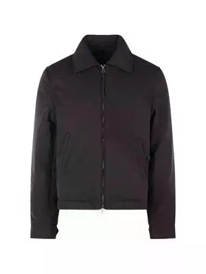 SALON C. LUNDMAN Spread-collar Zip-up Jacket - Brown