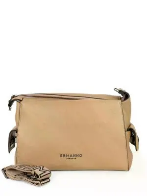 ERMANNO FIRENZE Logo-print Pebbled Shoulder Bag - Neutrals
