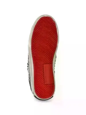 CRIME LONDON Desconstructed Glitter-detail Leopard-print Sneakers