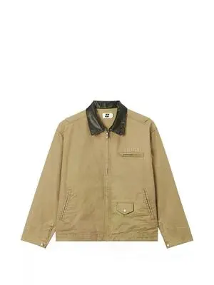 Izzue Logo-embroidered Contrast-collar Jacket - Neutrals