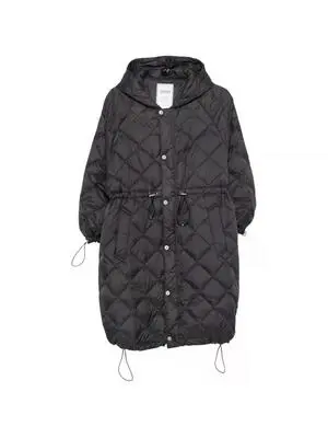 Taion Quilted Hooded Coat - Grey