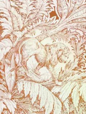 INOUI EDITIONS Lion-print Silk Scarf - Brown