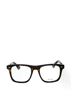 POLICE Vpll72e Rectangle-frame Glasses - Brown