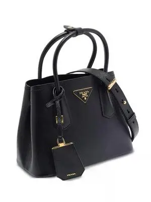 Prada Double Saffiano Leather Tote Bag - Black
