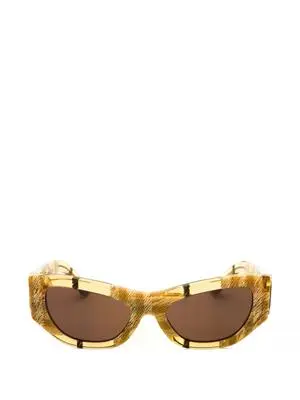 Burberry Check-print Cat-eye Sunglasses - Neutrals