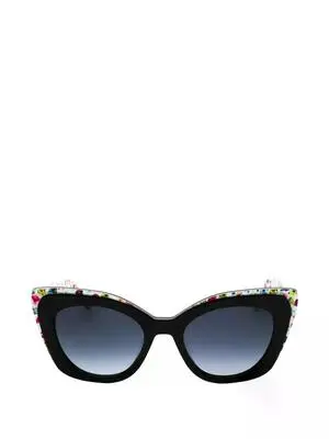 Kate Spade New York Floral-trim Cat-eye Sunglasses - Black