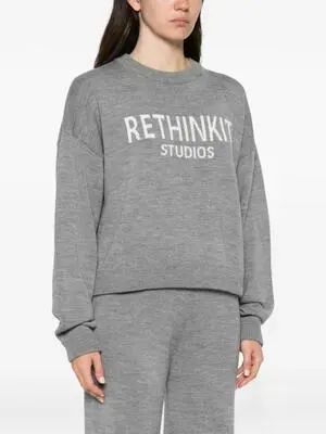 RETHINKIT STUDIOS Logo-intarsia Knitted Sweater