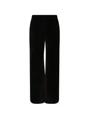 GENNY Velvet Wide-leg Trousers - Black