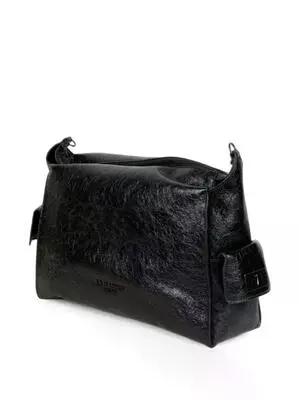 ERMANNO FIRENZE Crinkled-finish Shoulder Bag - Black