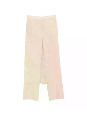 Zimmermann Valiant Lace-panelled Tailored Trousers - Neutrals