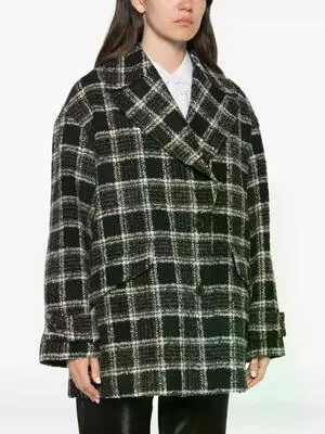 Herno Check-pattern Double-breasted Jacket - Black