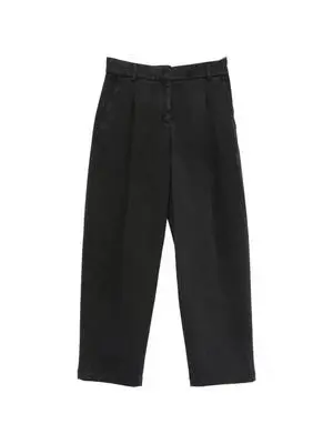 VIA MASINI 80 Pleated Straight-leg Trousers - Black