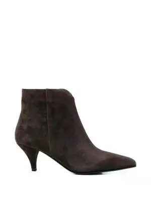 BRUNO PREMI Suede Pointed-toe Ankle Boots - Brown