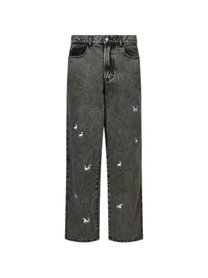 CARNE BOLLENTE Billionaire Rabbit-embroidered Acid-wash Jeans