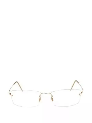 LINDBERG Spirit Diamond-embellished Rectangle-frame Glasses - Gold