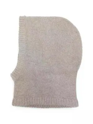 Soft Goat Ribbed-knit Cashmere Balaclava - Neutrals