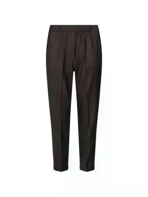 Antonelli Firenze Rosalba Cigarette Elasticated-waistband Turn-up Trousers - Brown