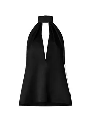 IL VOLO Silk Halter Top - Black
