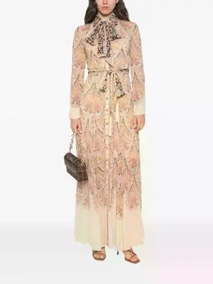 Zimmermann Valiant Pussy-bow Paisley-print Maxi Dress