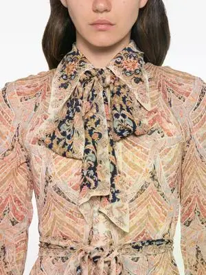 Zimmermann Valiant Pussy-bow Paisley-print Maxi Dress