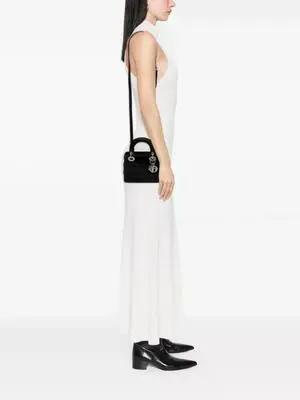 Dior 2011 Mini Satin Cannage Swarovski Crystal Lady Satchel