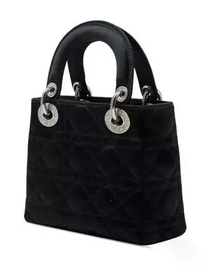 Dior 2011 Mini Satin Cannage Swarovski Crystal Lady Satchel