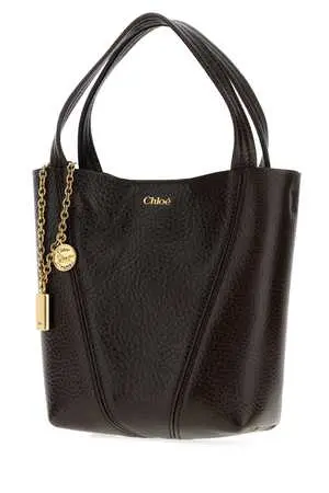 Chloé Dark Leather Small Spin Shopping Bag