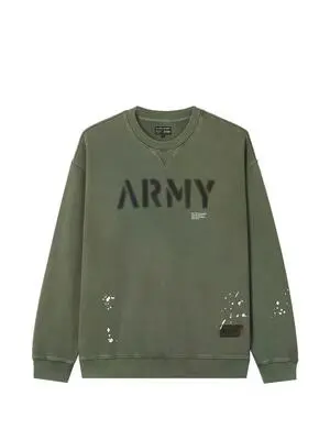 Izzue Paint-splatter Logo-print Sweatshirt - Green