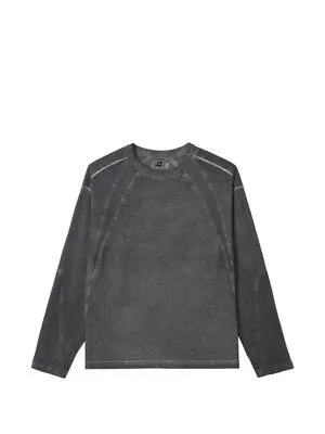 Izzue Acid-wash Panelled Sweatshirt - Grey