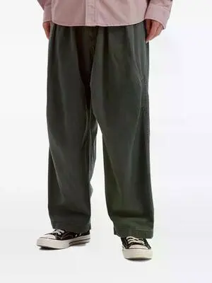 FINGERCROXX Pleated Elasticated-waist Trousers - Grey