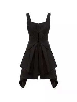 Alexander McQueen Asymmetric Layered Mini Dress - Black