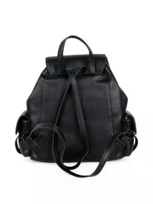 ERMANNO FIRENZE Grained-leather Flap-top Backpack - Black