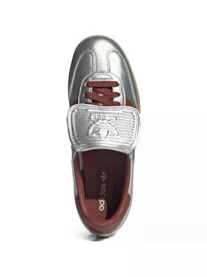 Adidas Samba Metallic Leather Sneakers - Silver