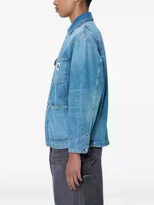 Carhartt Work In Progress Og Michigan Paint-splatter Denim Jacket