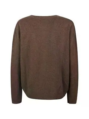 BEYOU Crew-neck Long-sleeved Sweater - Brown