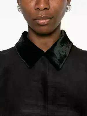 Fendi Velvet-collar Belted Midi Dress